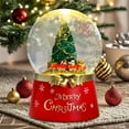 Christmas Snow Globe Musical - Rotating Train Tree Red Water Snow ...