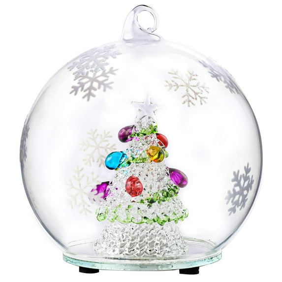 Christmas Snow Globe Santa Tree Color Changing LED Glass Snow Globe ...