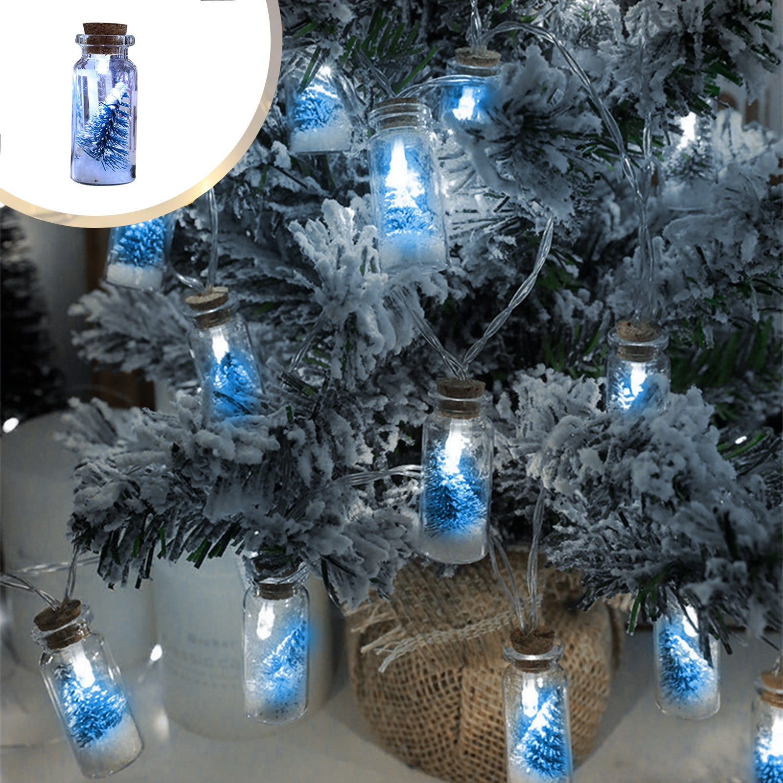 Christmas Snow Globe String Lights Indoor Decorations 9.8 FT Battery ...