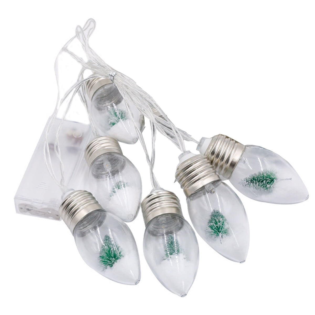 Christmas Snow Globe String Lights, Miniature Christmas Tree And Snow ...
