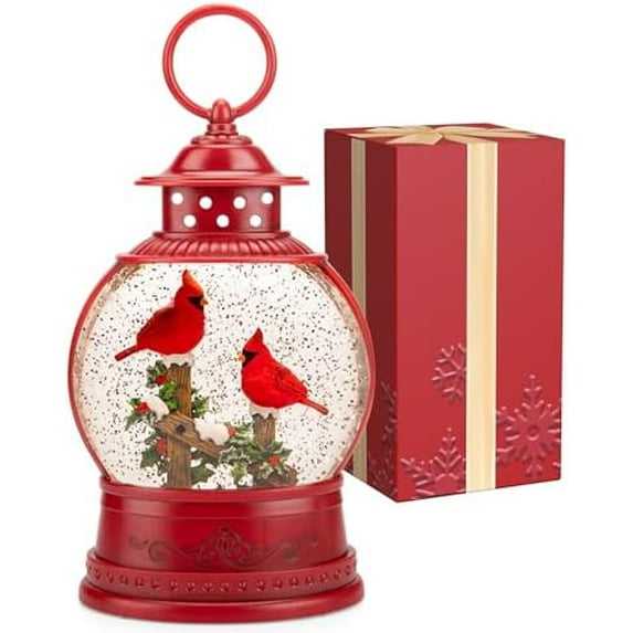 Christmas Snow Globes Cardinal Gift, Light Up Musical Snow Globe ...