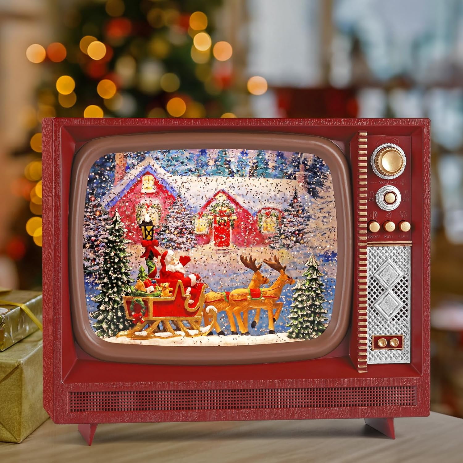 Christmas Snow Globes, Christmas Decorations Retro Style TV Lantern ...