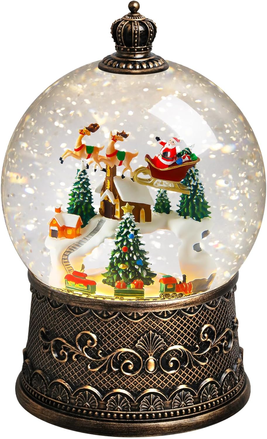 Christmas Snow Globes Village Snow Globe Lantern, Lighted Musical ...