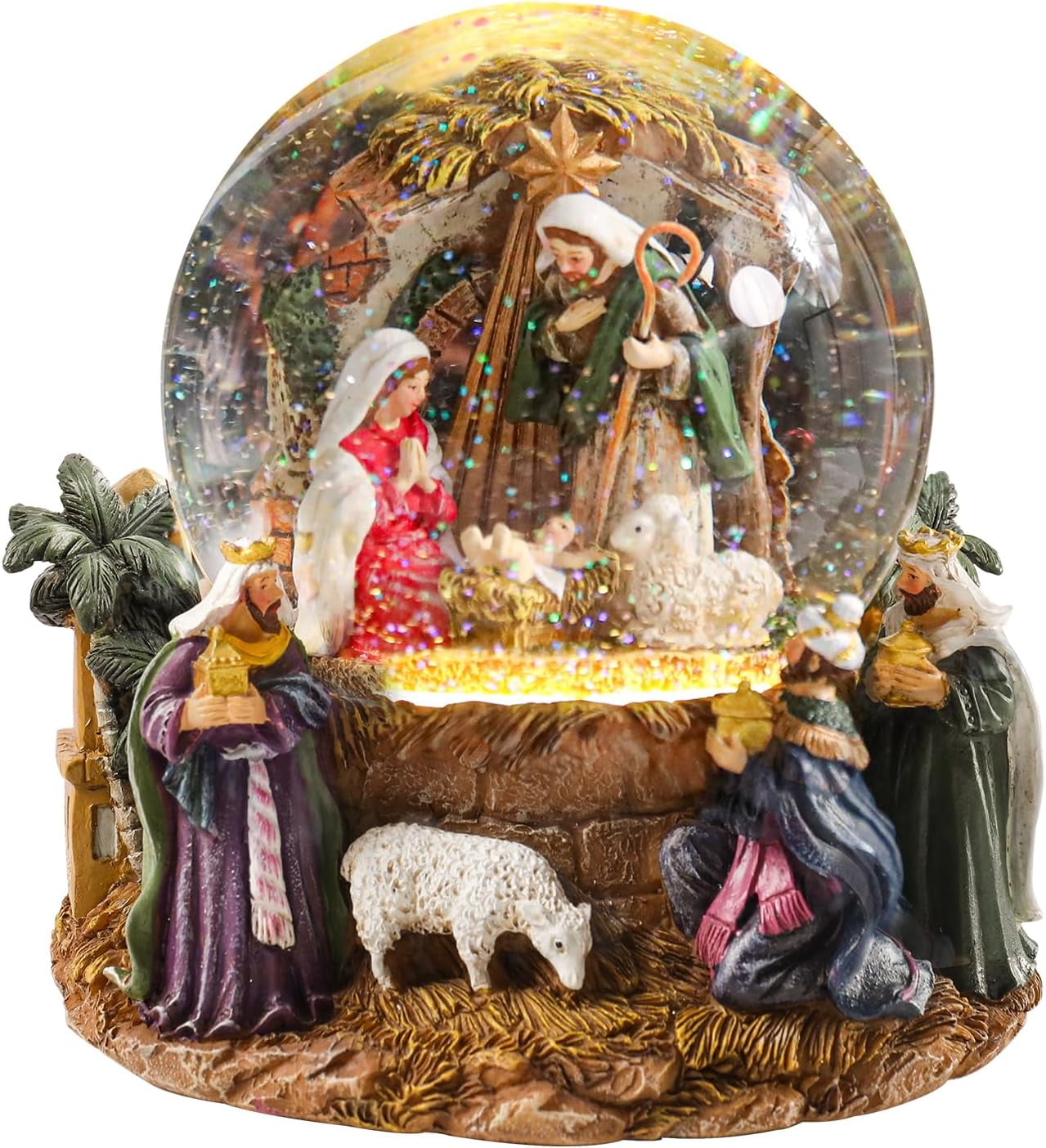 Christmas Snow Globes for , Musical Snow Globe Nativity Music Box Glass ...