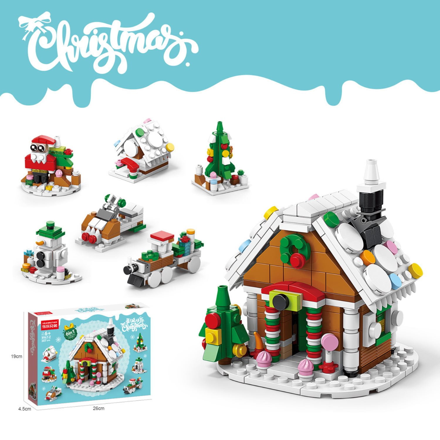 Christmas Snow House Mini Xmas Tree Building Block Set Creative ...