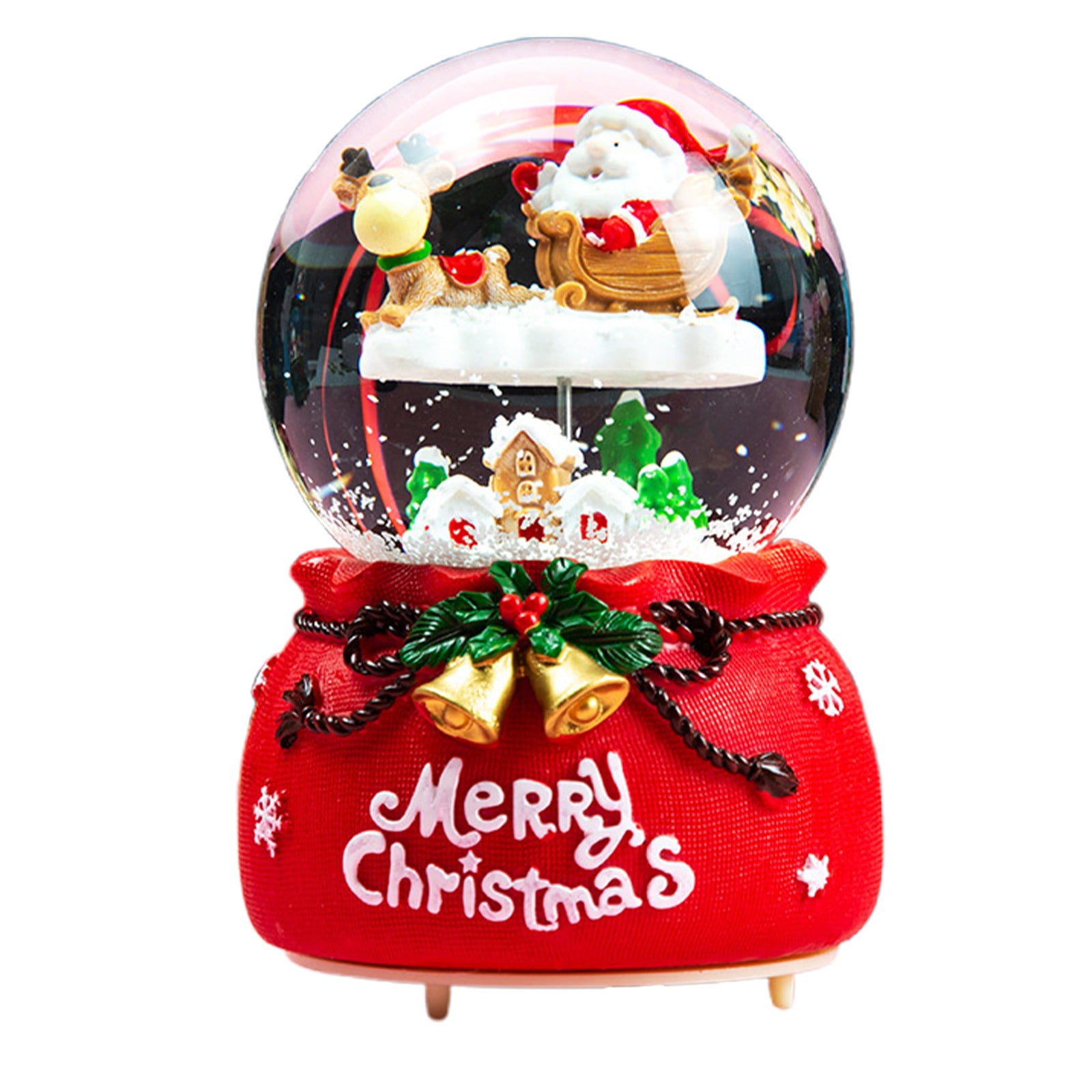 Christmas Snowball Santa Music Box With Music And Girl Boy Child ...