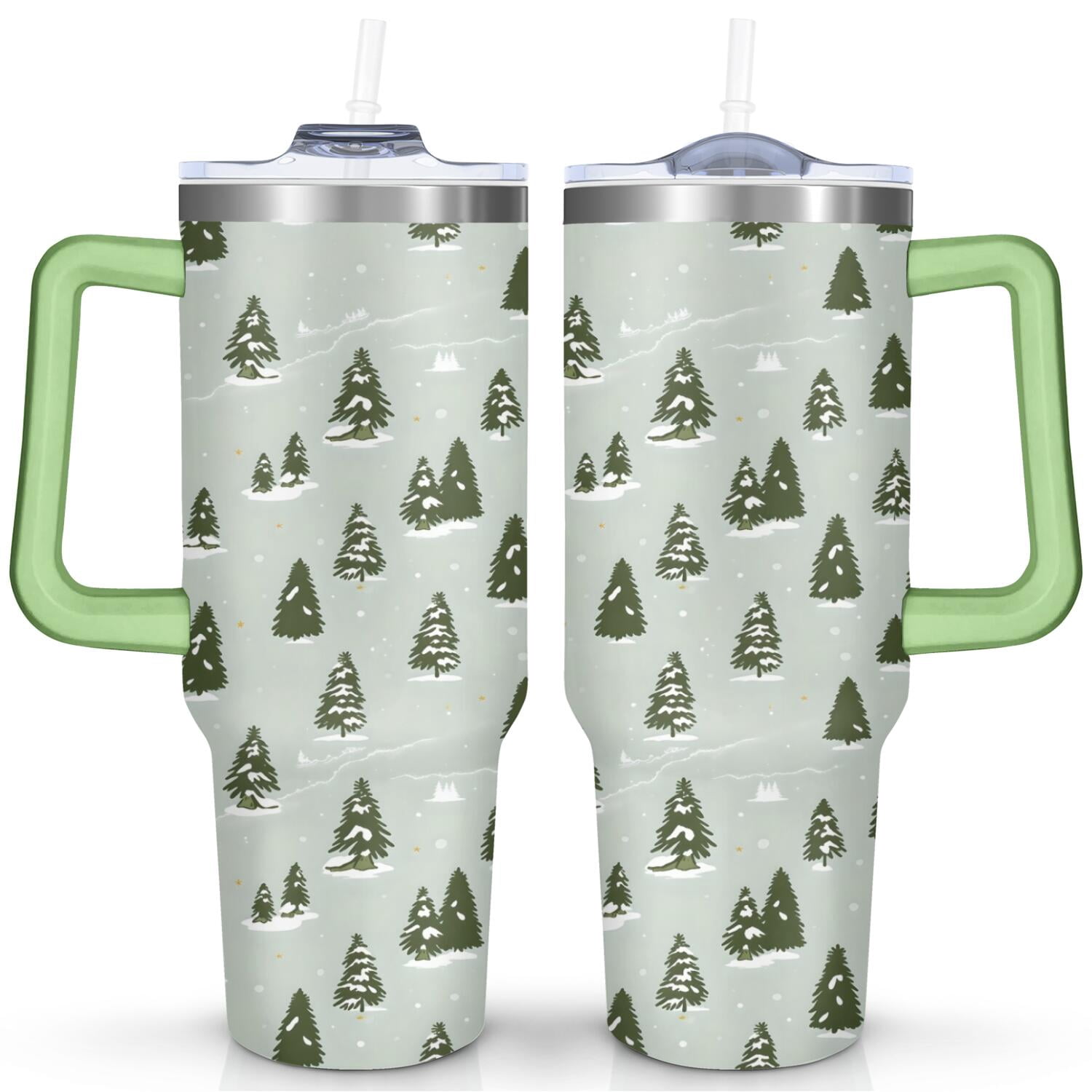Christmas Snowflake 40 OZ Tumbler with Handle Insulated Leakproof ...