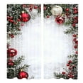 Christmas Snowflake Ball Print Curtains, Polyester Window Treatment ...