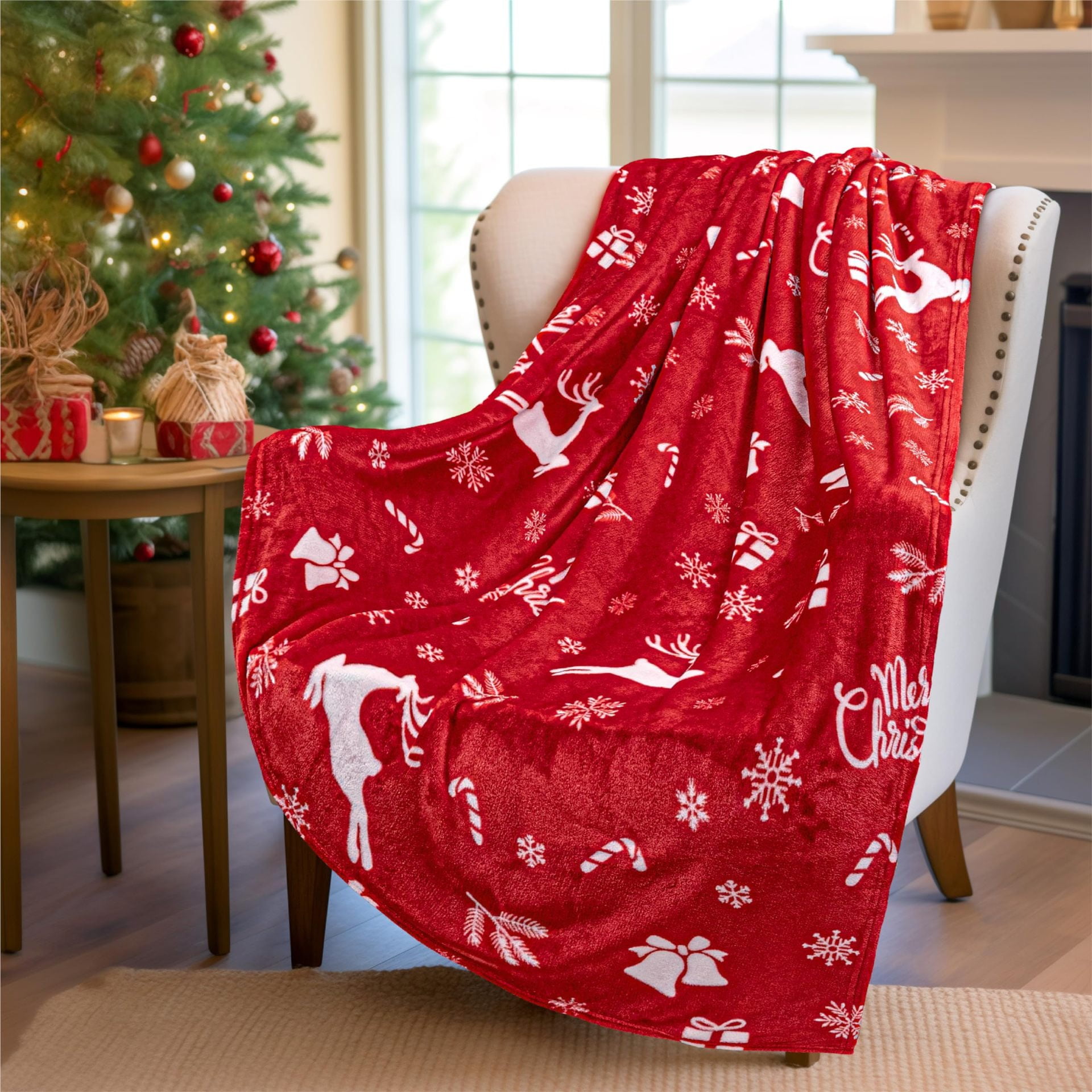 Christmas Snowflake Blanket Multiple Sizes 2D Print Blue White Snow ...