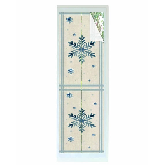 Christmas Snowflake Blue Window Privacy Film Stained Glass Window Film ...