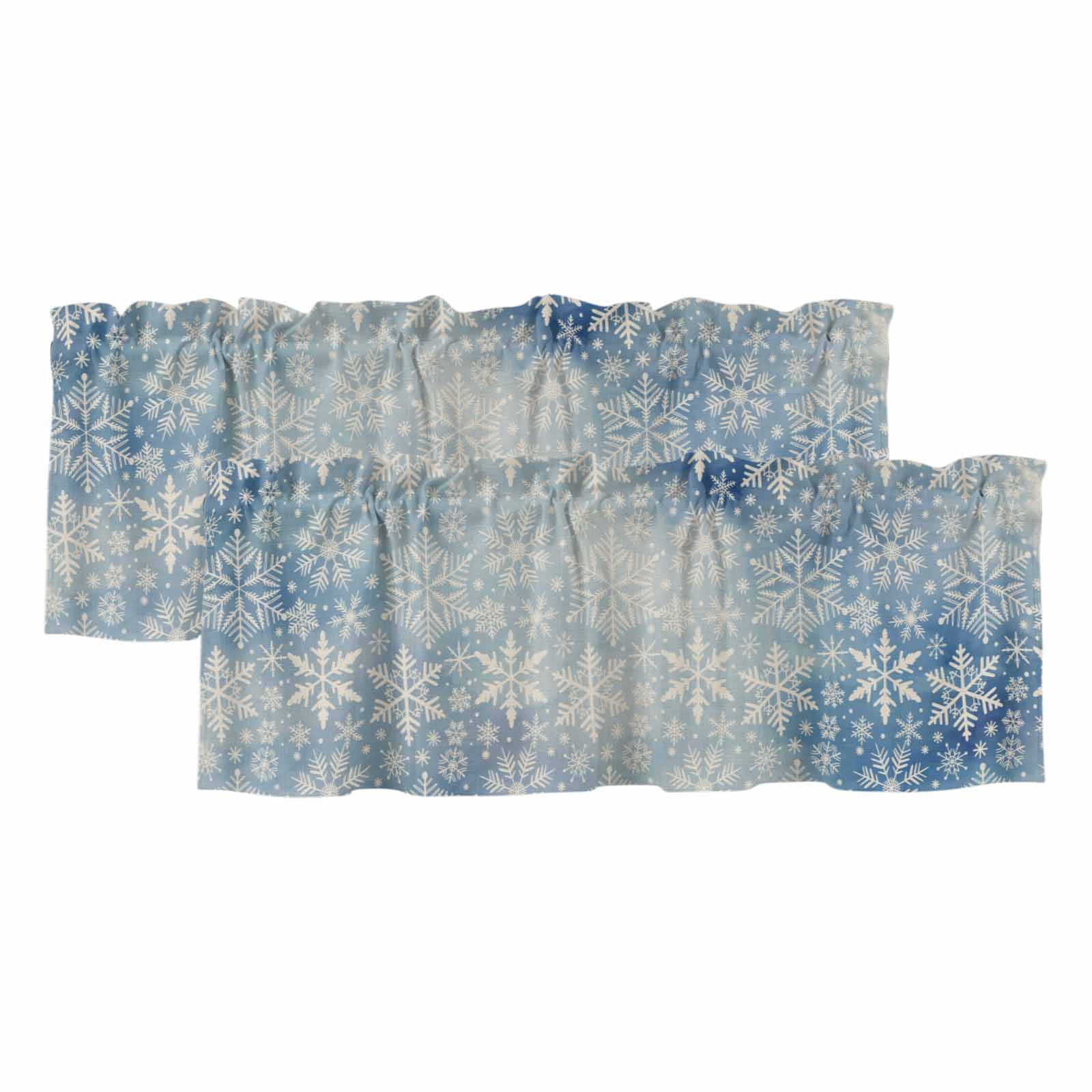 Christmas Snowflake Curtain Valances for Windows, Kitchen Valance ...