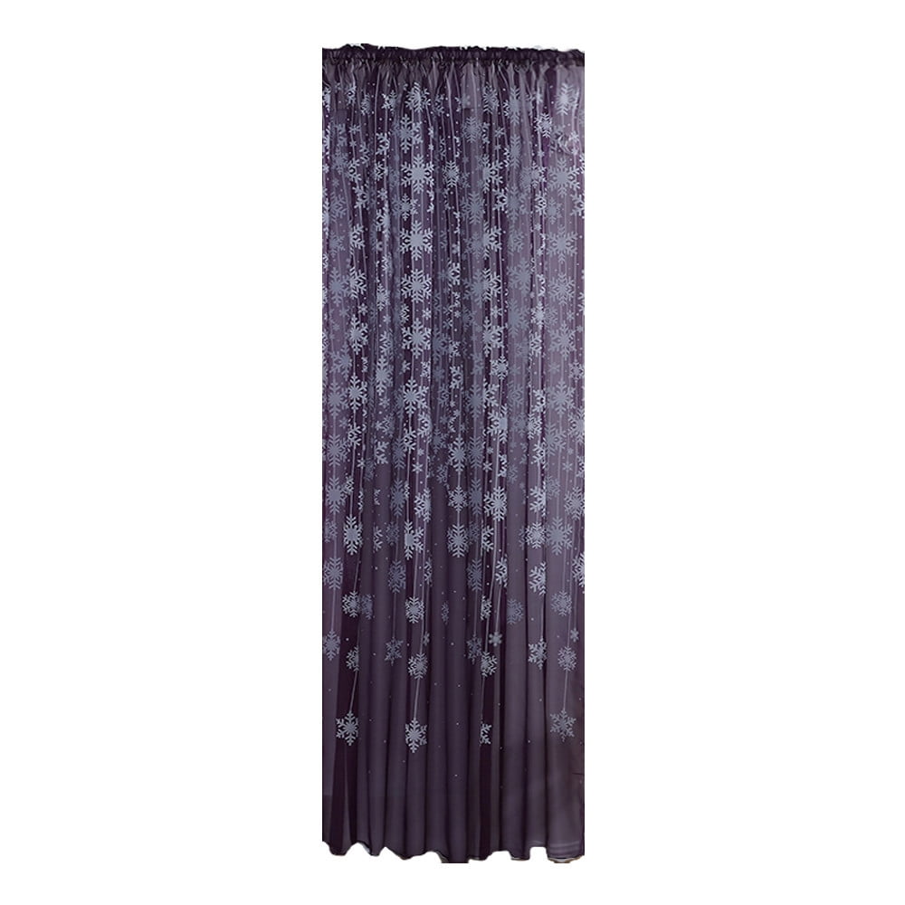 Christmas Snowflake Curtain, Voile Window Valance Drape, White Sheer ...