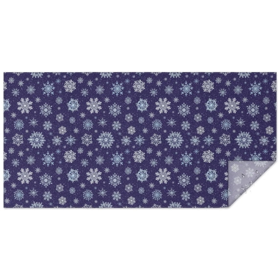 Christmas Snowflake Dark Blue Pattern Rectangular Tablecloth 60x120 ...