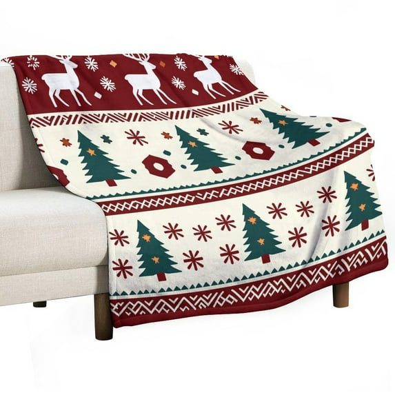 Christmas Snowflake Deer Blanket for Bed Throw Blanket for Women, Men ...
