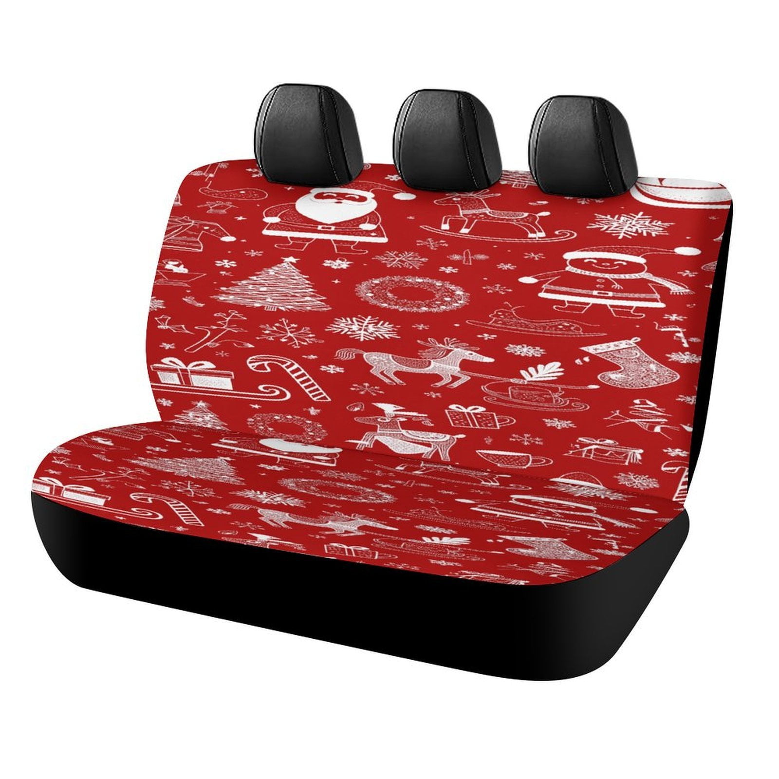 Christmas Snowflake Deer Car Rear Seat Cover, Suitable for Automobiles ...