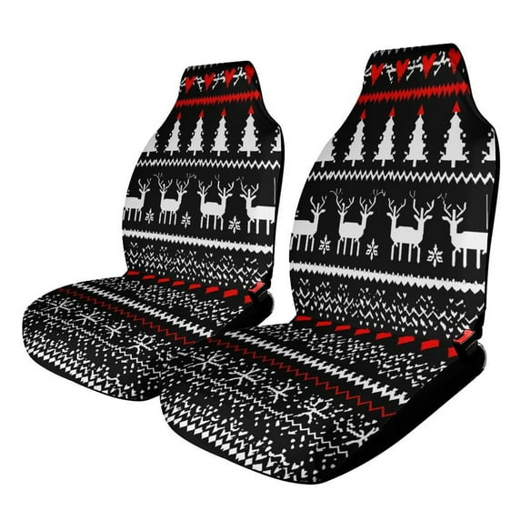 Christmas Snowflake Deer Car Seat Covers Car Accessories Pack of 2 ...