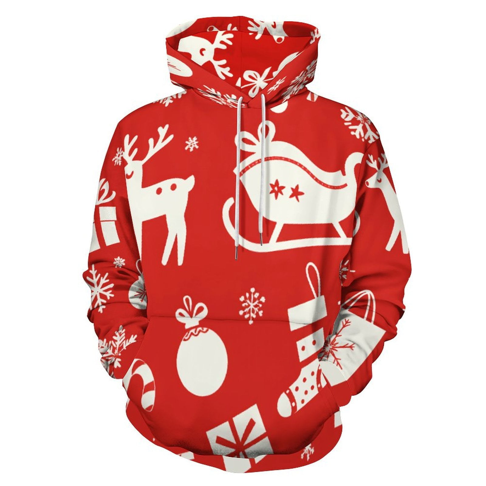Christmas Snowflake Deer Men's Women New Sweatshirt Hoodie Men's Plus ...