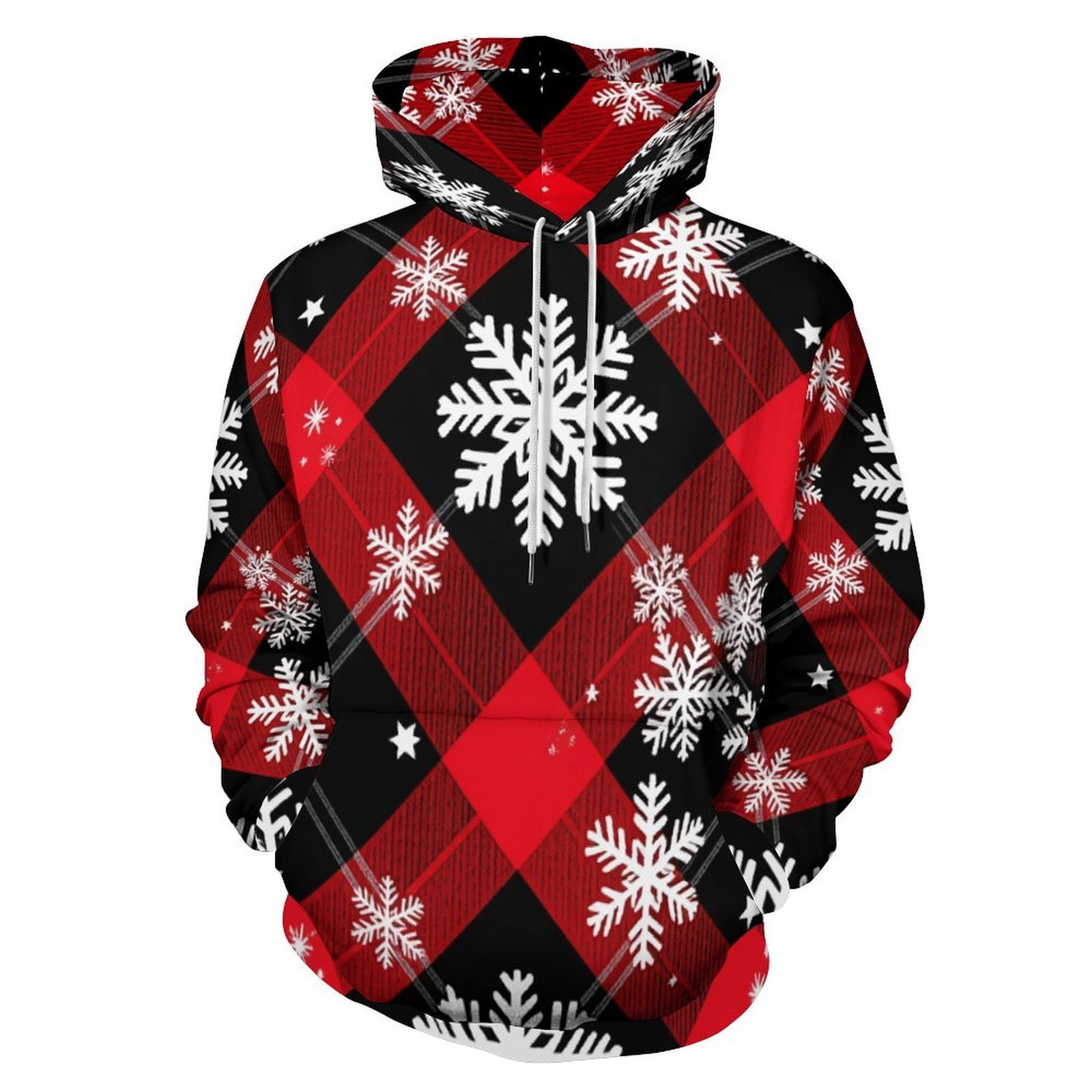 Christmas Snowflake Deer Men's Women Vintage 3D Hooded Sweatshirt - All ...
