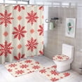 Christmas Snowflake Deer Shower Curtain Set Modern Bathroom Decor Mats ...