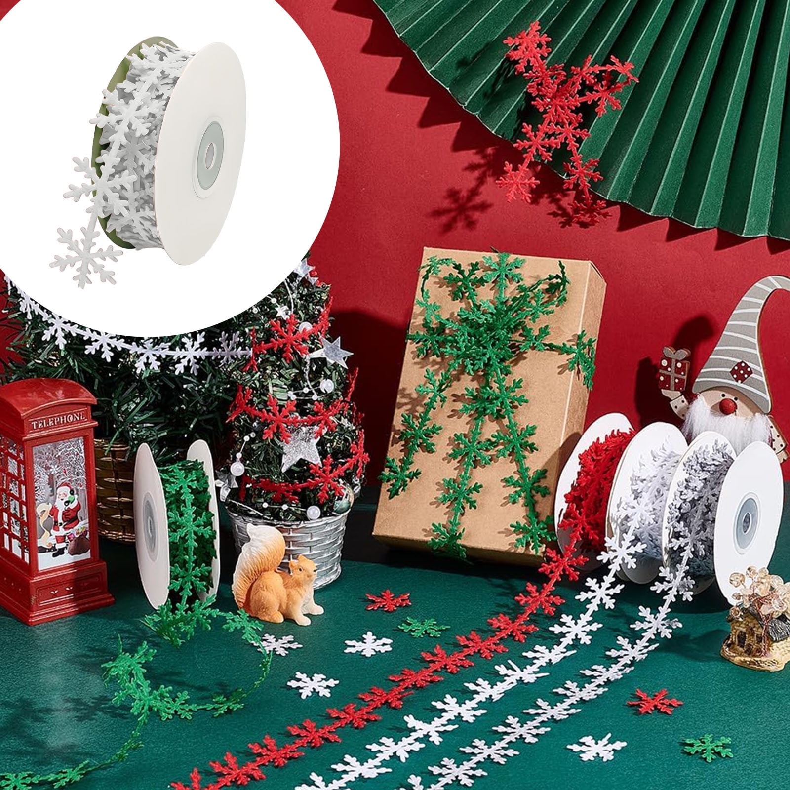Christmas Snowflake Embossed Ribbon for Holiday Gift Wrapping and Decor ...