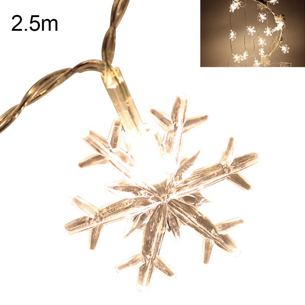 Christmas Snowflake Fairy LED String Lights Battery Operated Festival ...