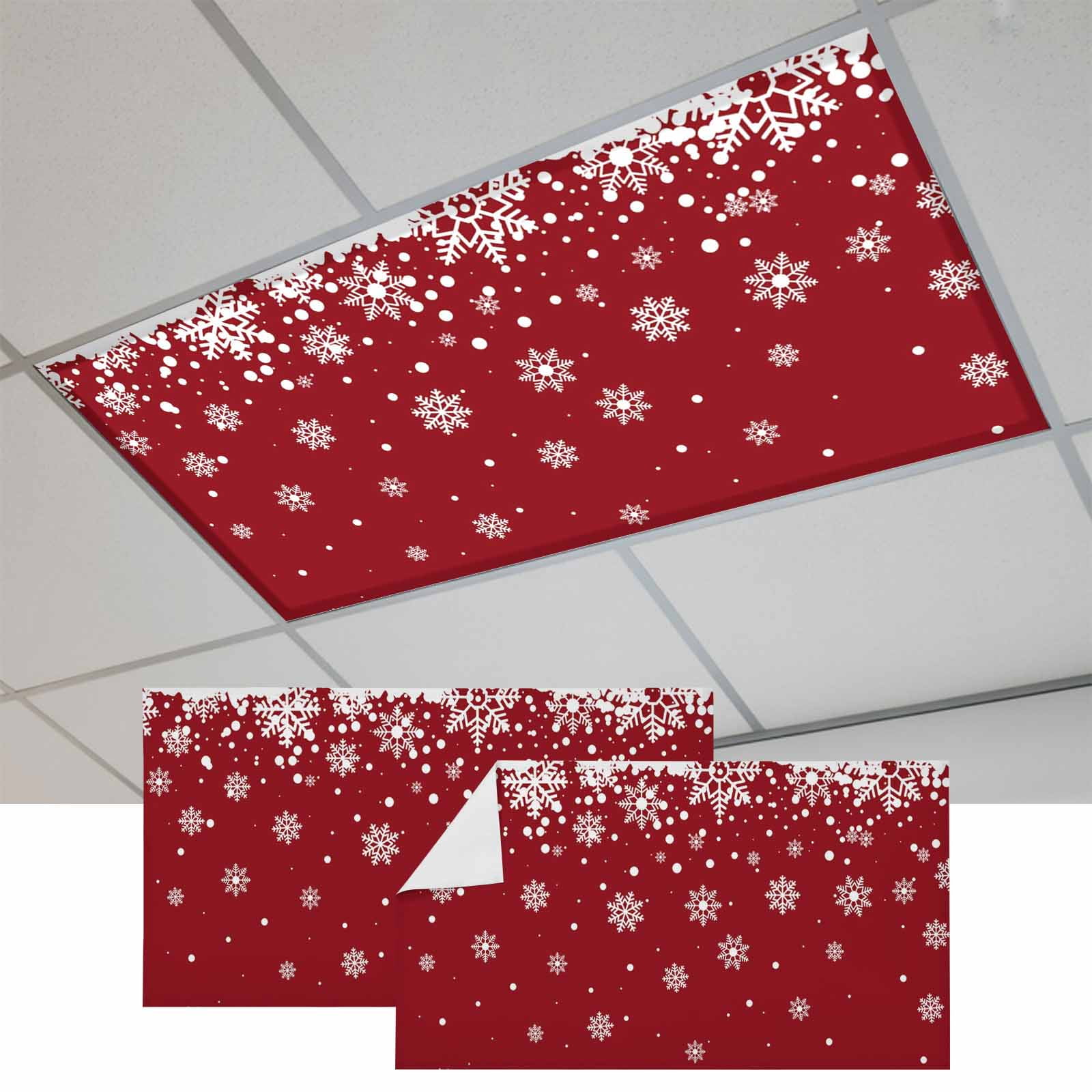 Christmas Snowflake Fluorescent Light Covers, Xmas Winter White ...