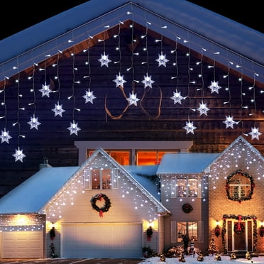 ZOELNIC 96LEDs Christmas Twinkle Star Decorations, Snowflake Fairy ...