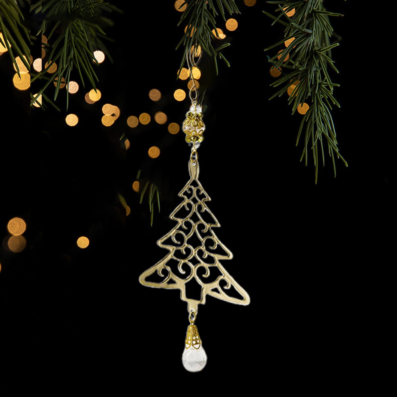 Christmas Snowflake Iron Bell Pendant | Gold Metal Holiday Tree ...