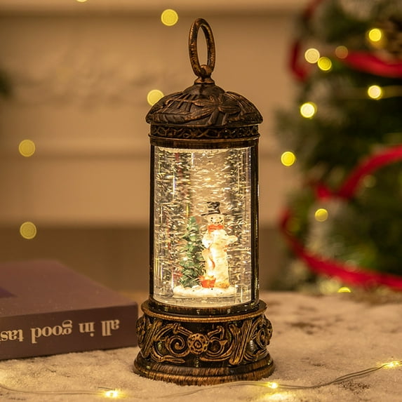 Christmas Snowflake Lamp Ornaments Cylindrical Flashing Snowflake ...