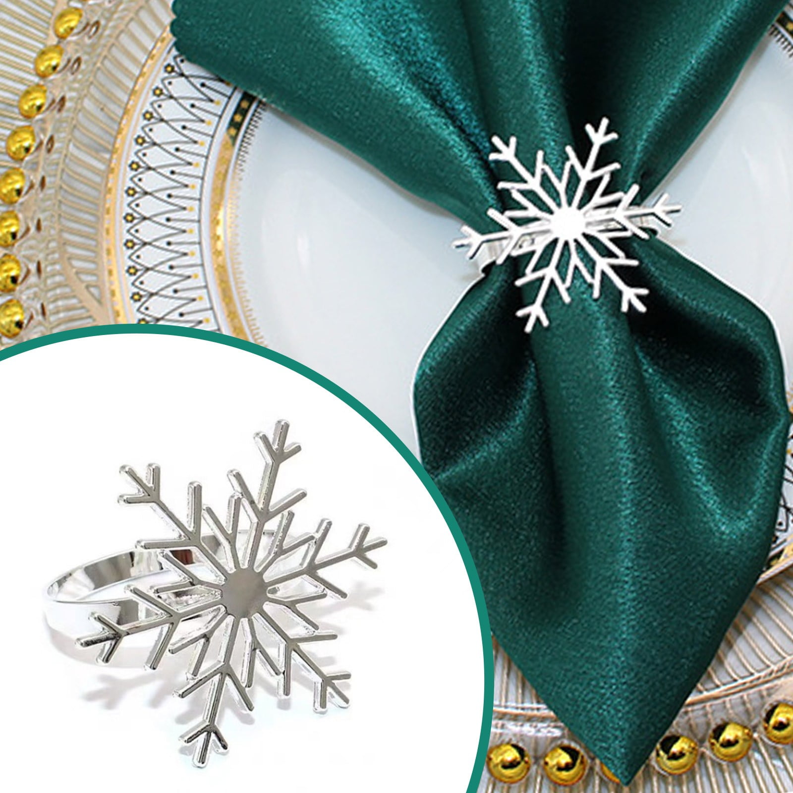 Christmas Snowflake Napkin Ring/ 6Pcs Christmas Napkin Rings Anti ...