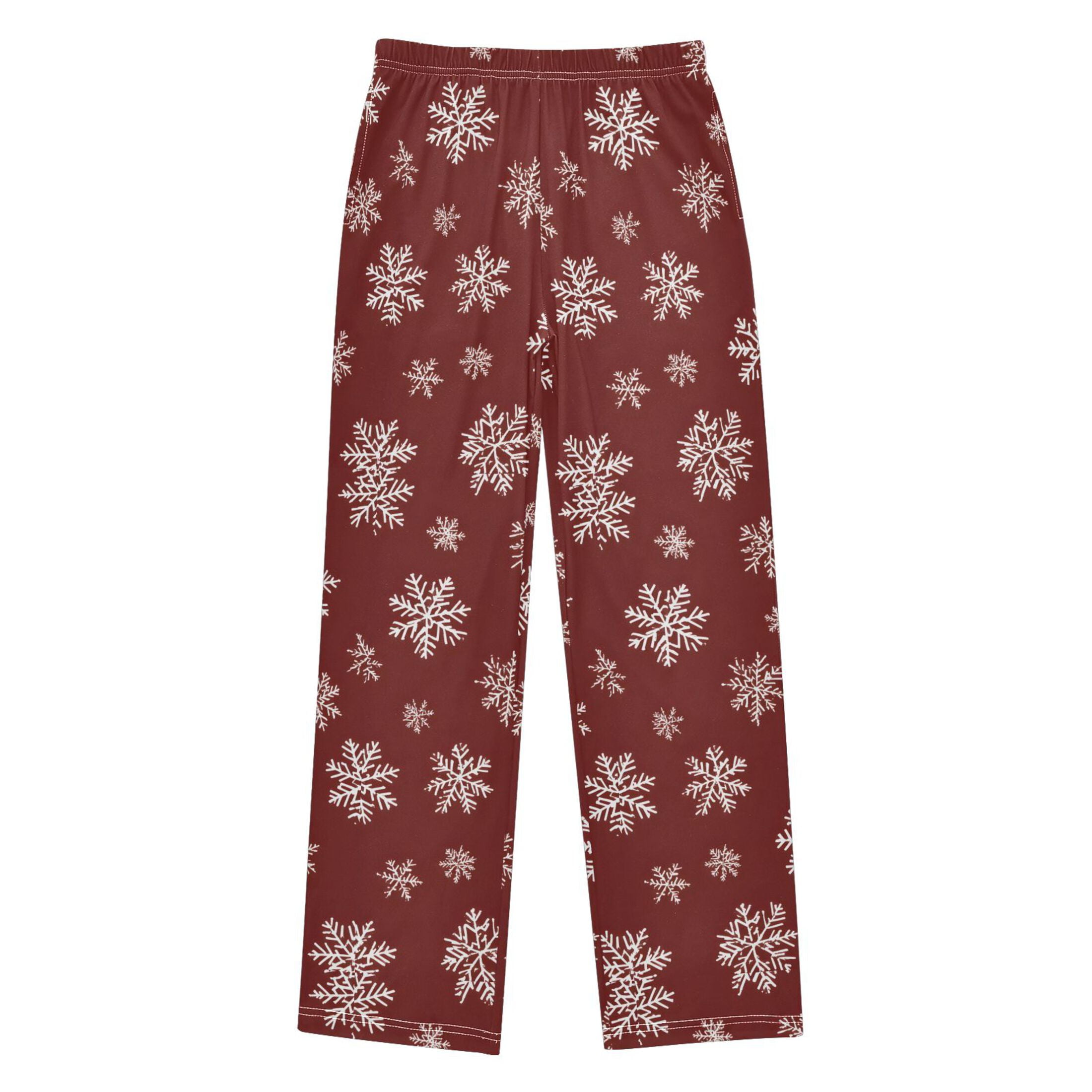 Christmas Snowflake Pattern Pajama Pants Soft Lightweight Lounge Pants ...