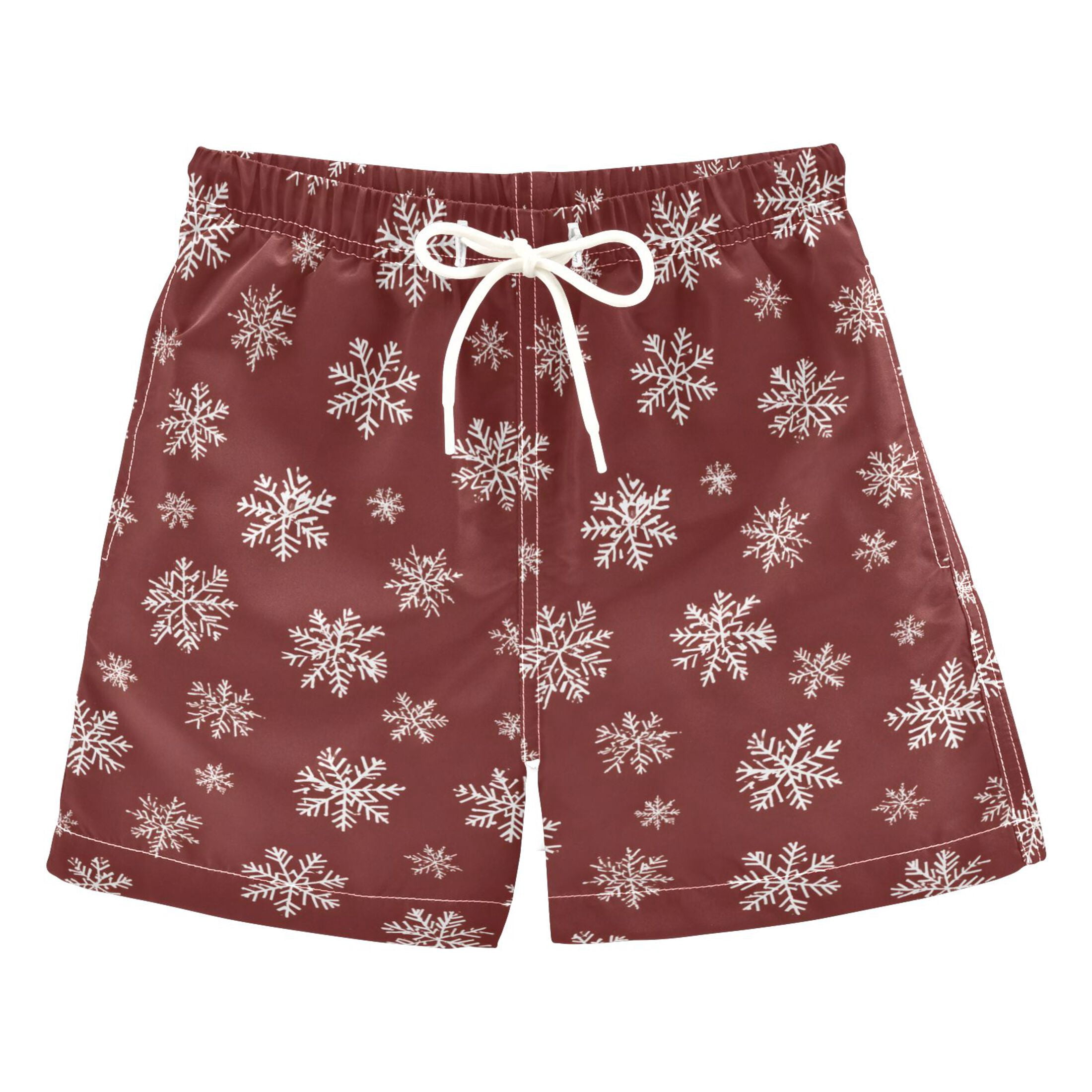 Christmas Snowflake Pattern Swim Trunks Quick Dry Beach Pool Board ...