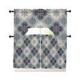 Christmas Snowflake Plaid Kitchen Curtains Set for Windows 3 Piece Cafe ...