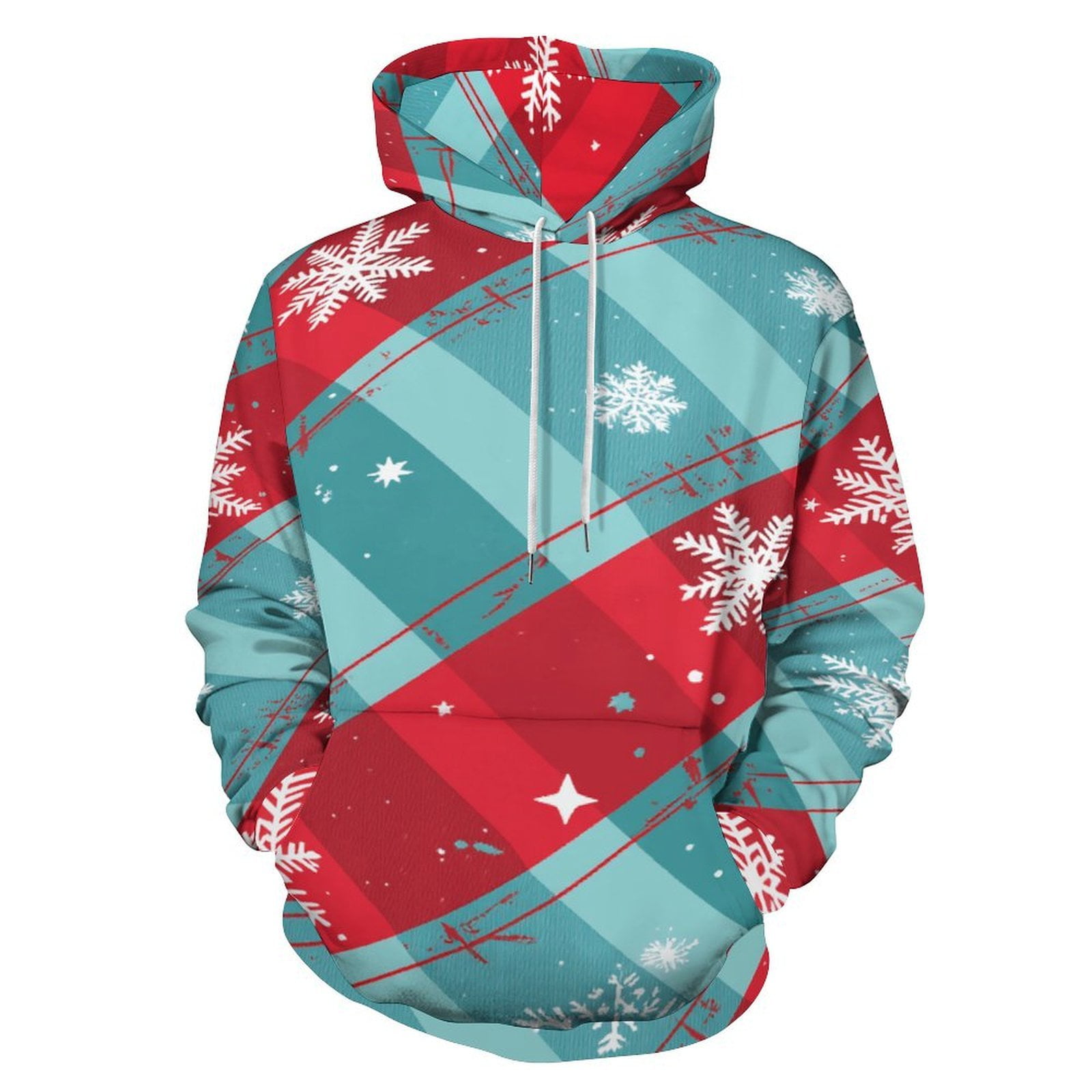 Christmas Snowflake Plaid Pattern Red Blue 3D Print Hoodie Men Women ...