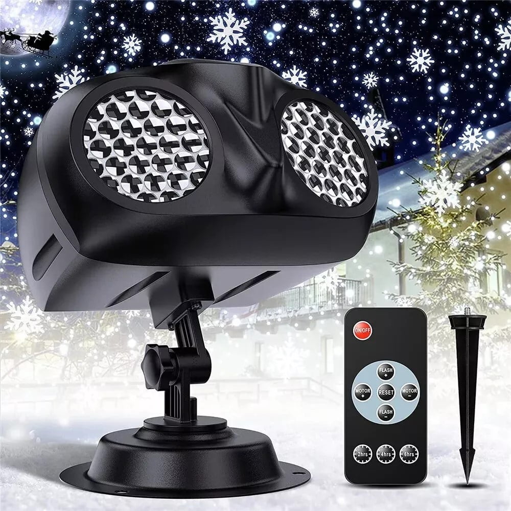 Christmas Snowflake Projector LED Moving Snowfall Laser Light Outdoor ...
