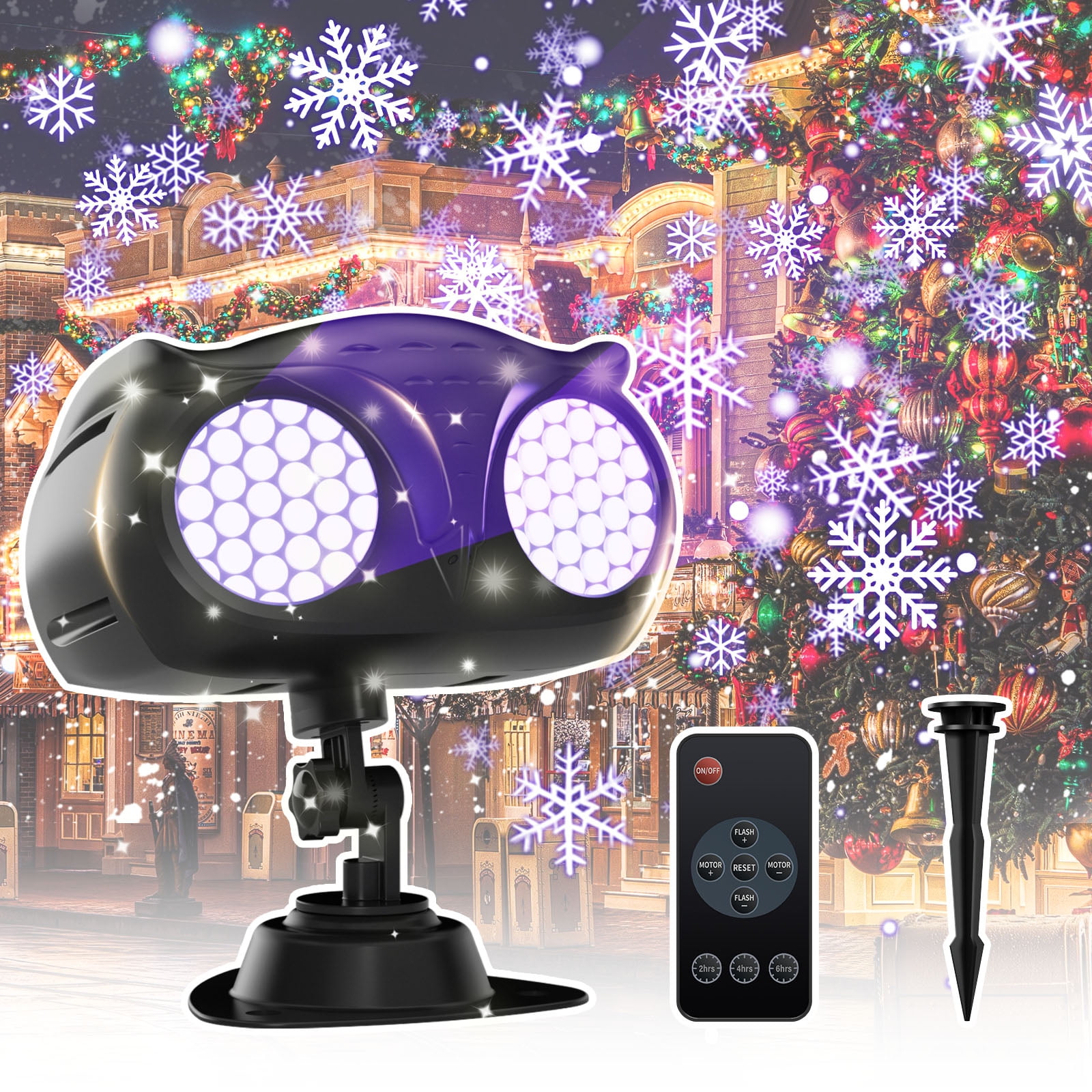 Christmas Snowflake Projector Light - Indoor Outdoor Holiday Projector ...