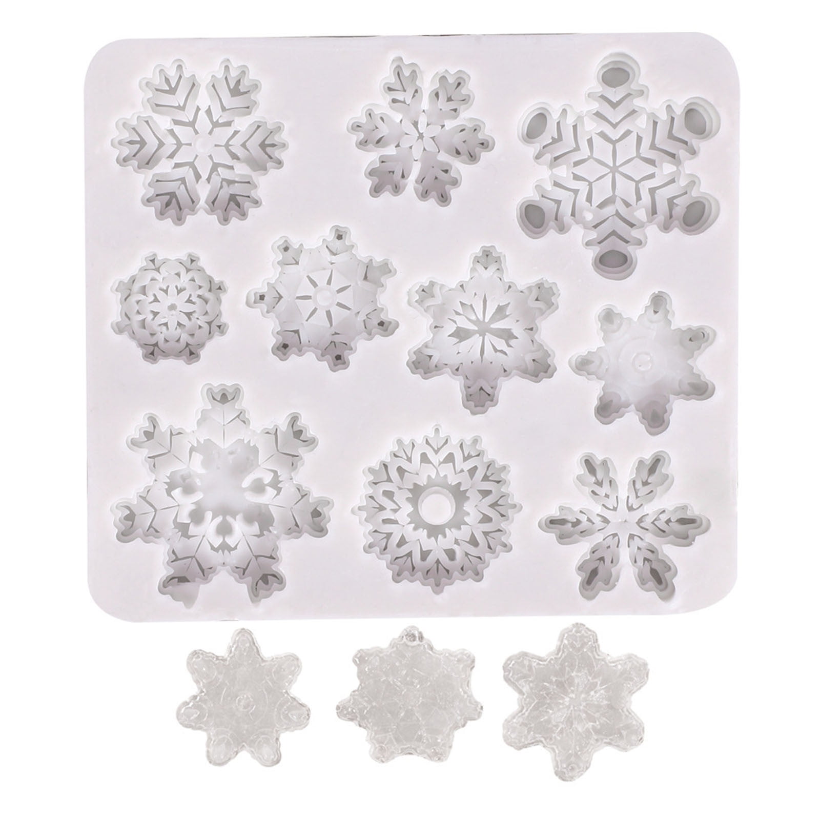 Christmas Snowflake Silicone Mold Set - 3.5" Food Grade Baking Tools ...