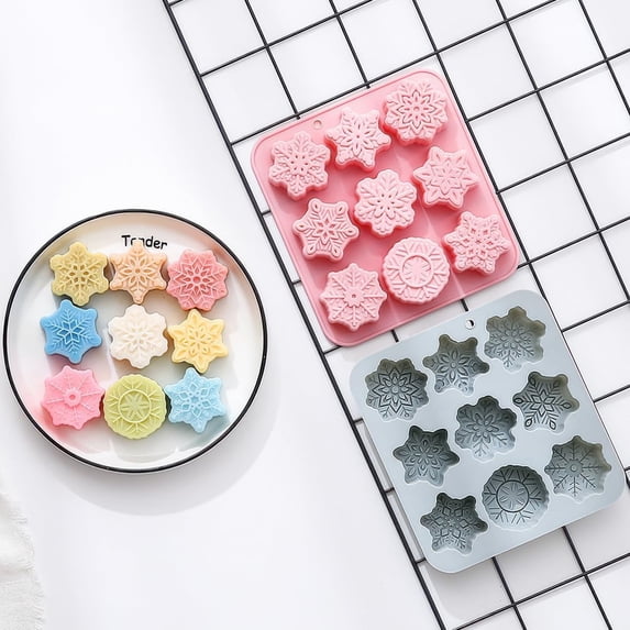 Christmas Snowflake Soap Molds, Silicone Deep Snowflake Fondant ...