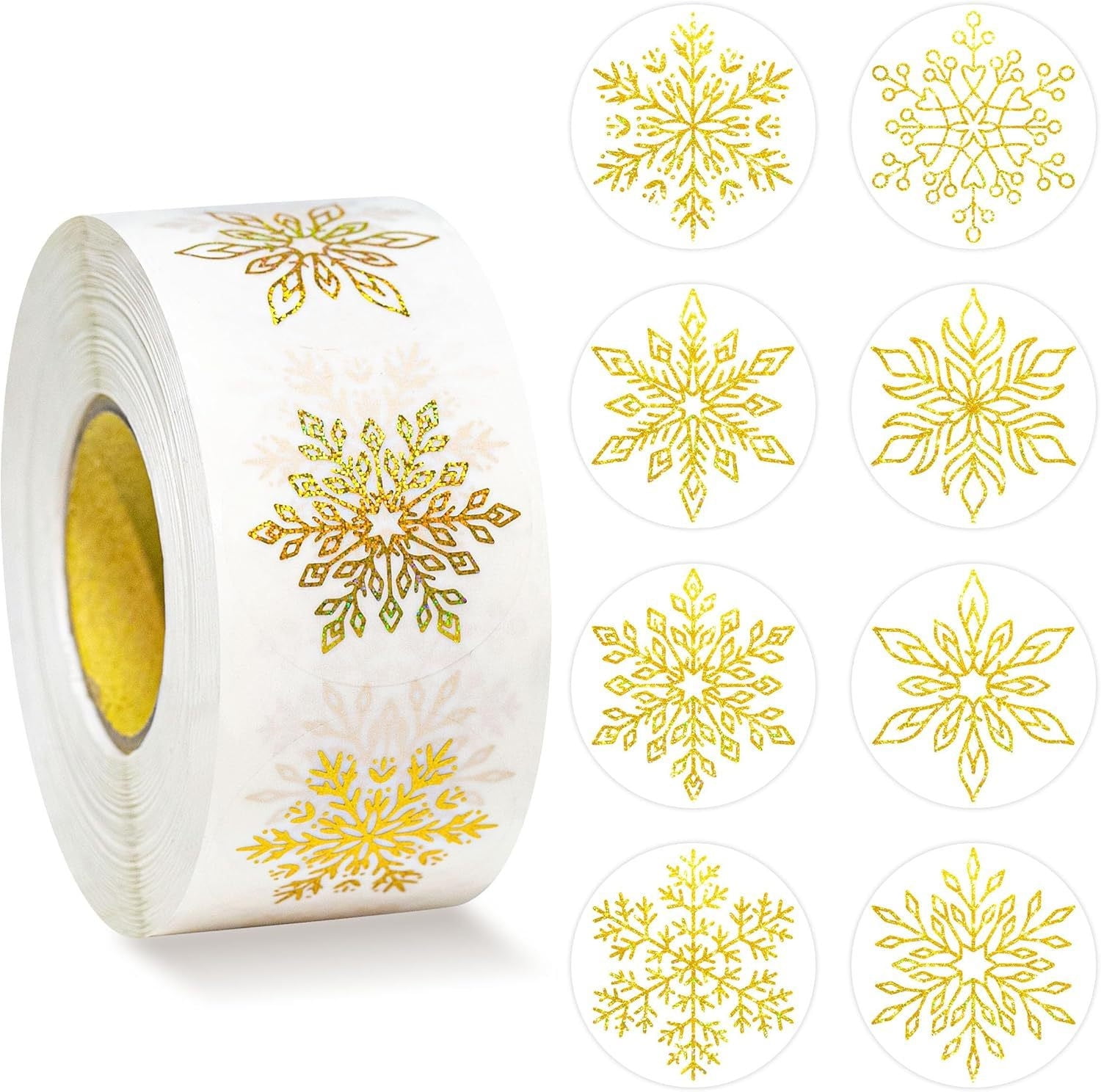 Christmas Snowflake Stickers, 500Pcs Transparent Label Roll, Gift ...