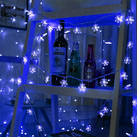 Christmas Snowflake String Lights, 100 LeD Christmas Lights, 8 Modes ...