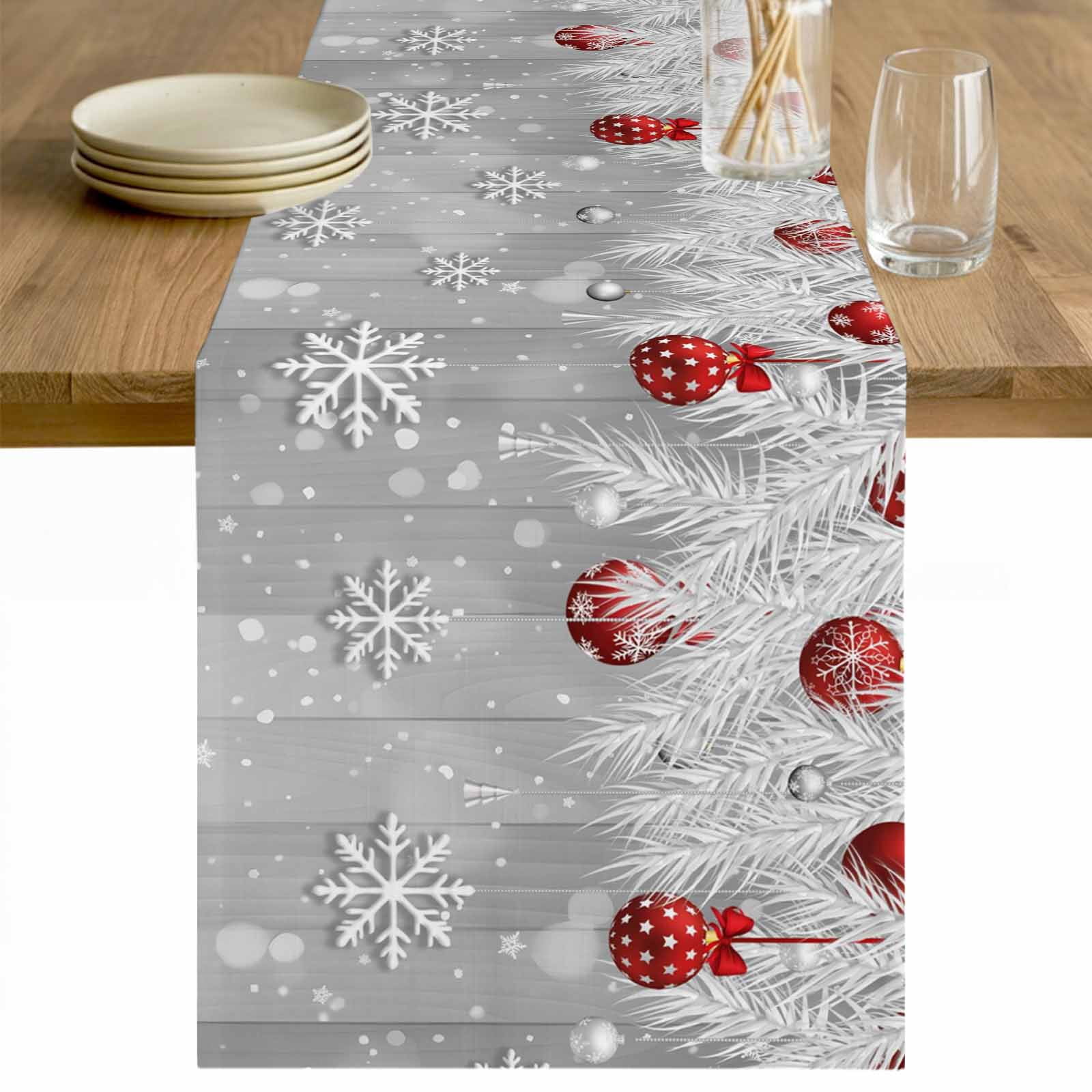 Christmas Snowflake Table Runner 36 Inches Long Farmhouse Dress Scarves ...
