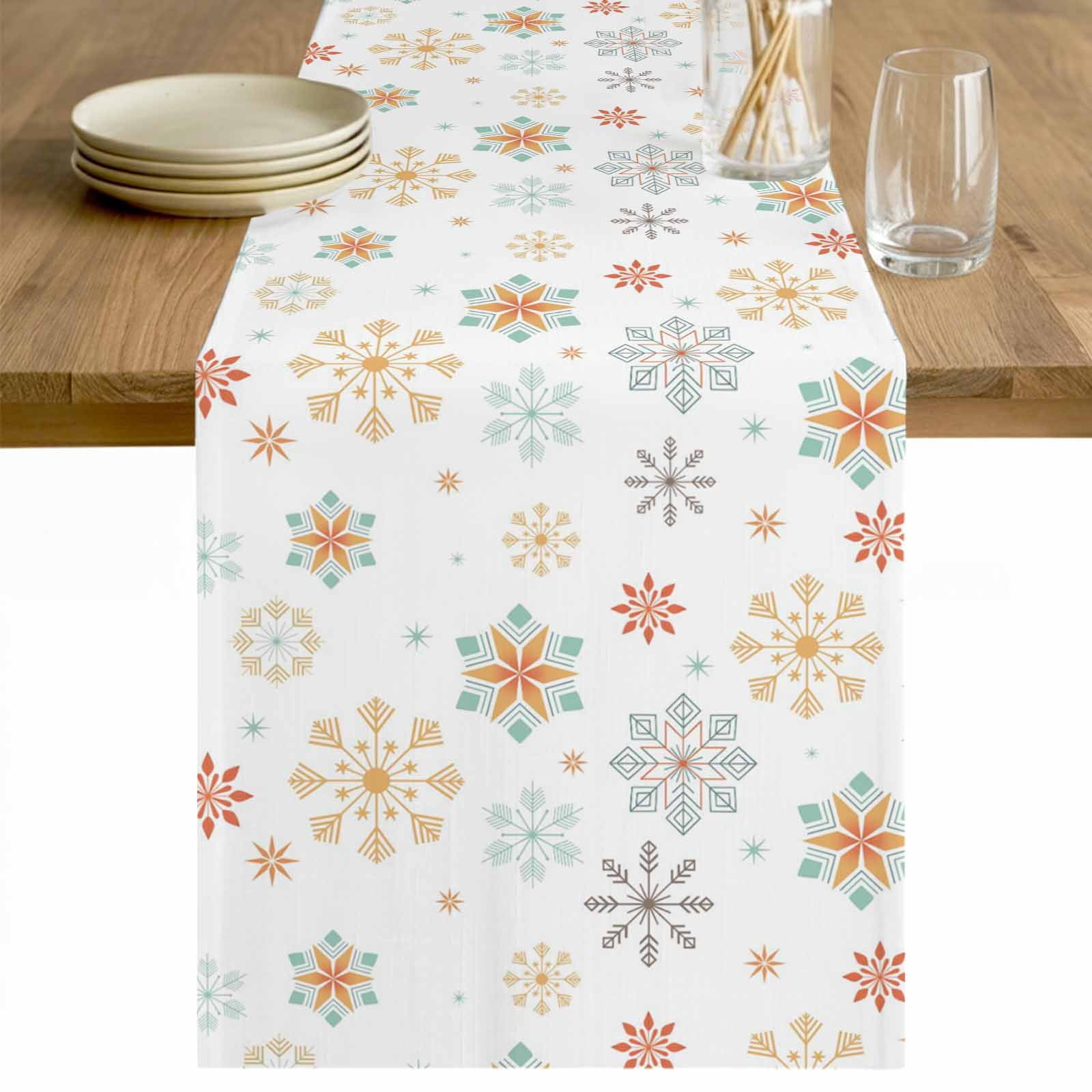 Christmas Snowflake Table Runner 60 Inches Long Farmhouse Dress Scarves ...