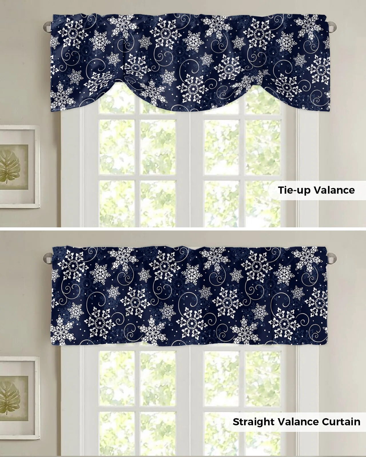 Christmas Snowflake Texture Red Window Curtain for Living Room ...