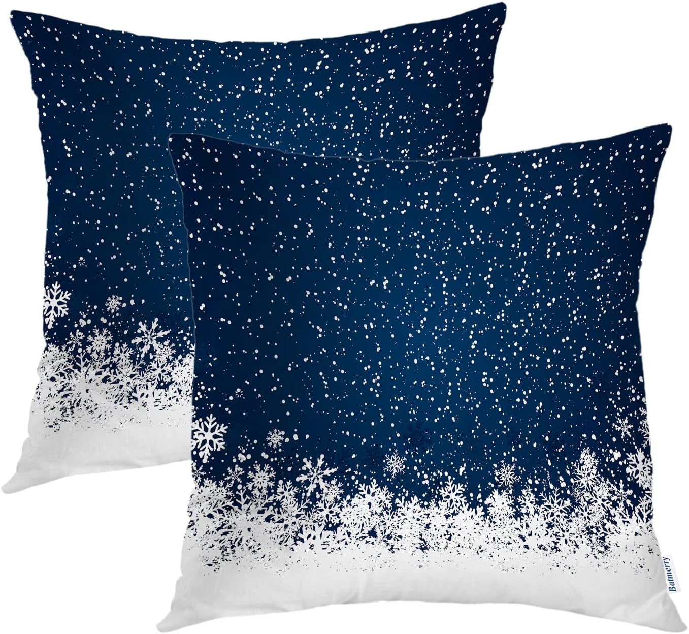 Christmas Snowflake Throw Pillow Covers,Blue Space Winter Holiday ...