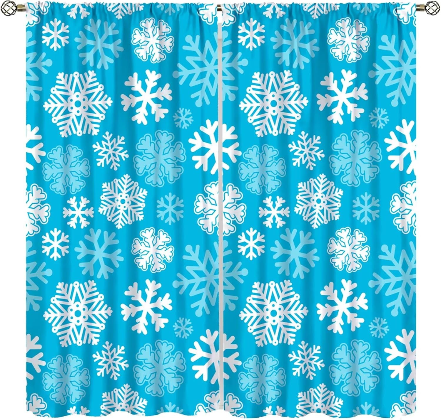 Christmas Snowflake Window Curtains,Winter Snowflake Decorations Snow ...