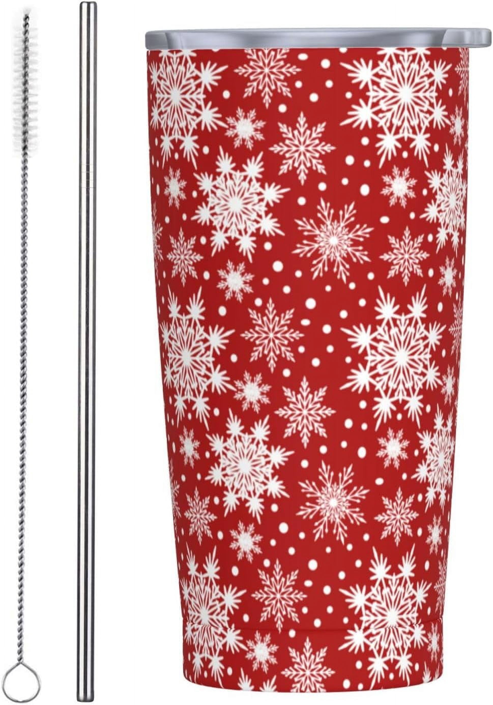 Christmas Snowflakes 20oz Travel Tumbler With Lid And Straw, Winter ...