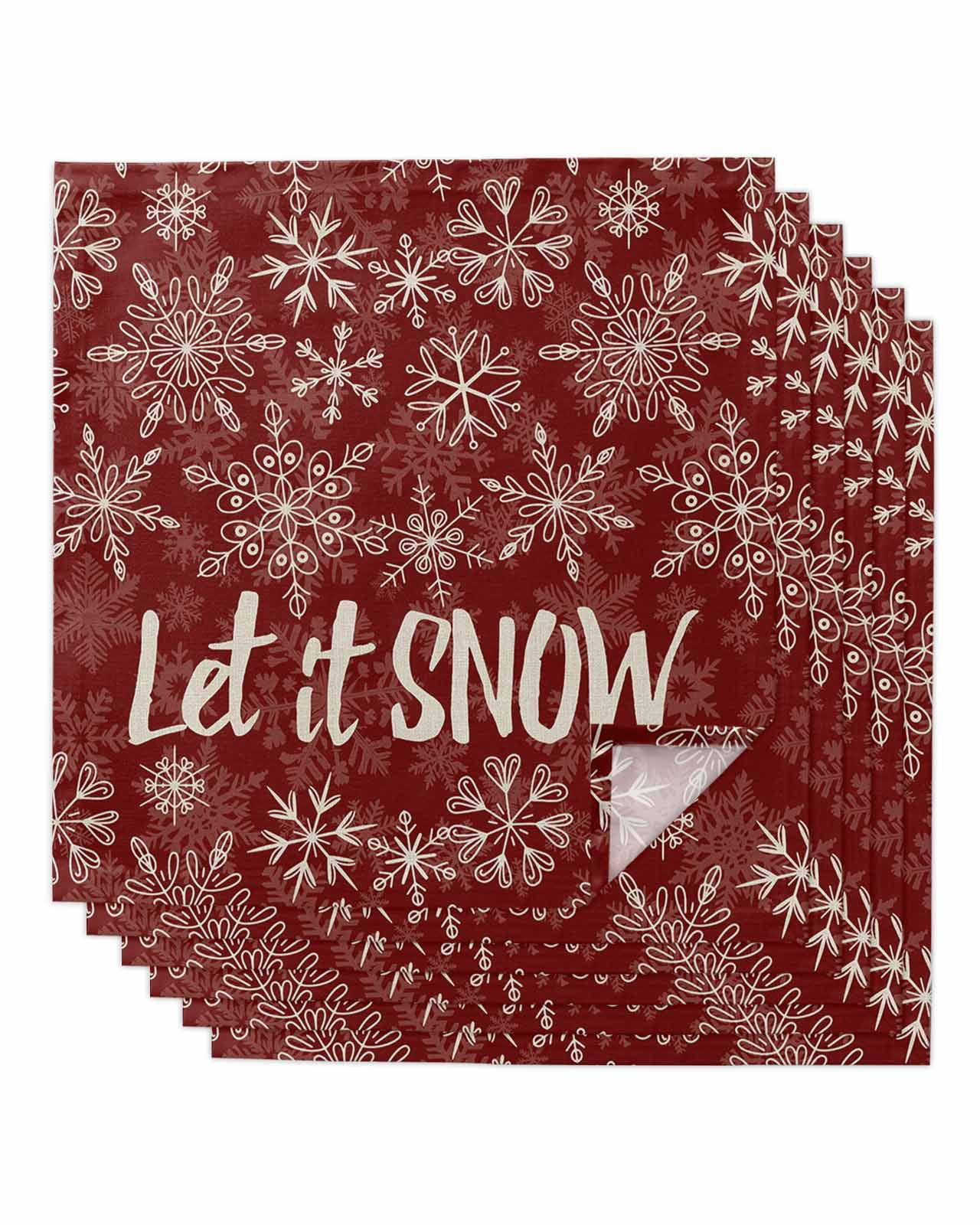 Christmas Snowflakes Cloth Napkins Set of 6 Reusable Dinner Napkins ...