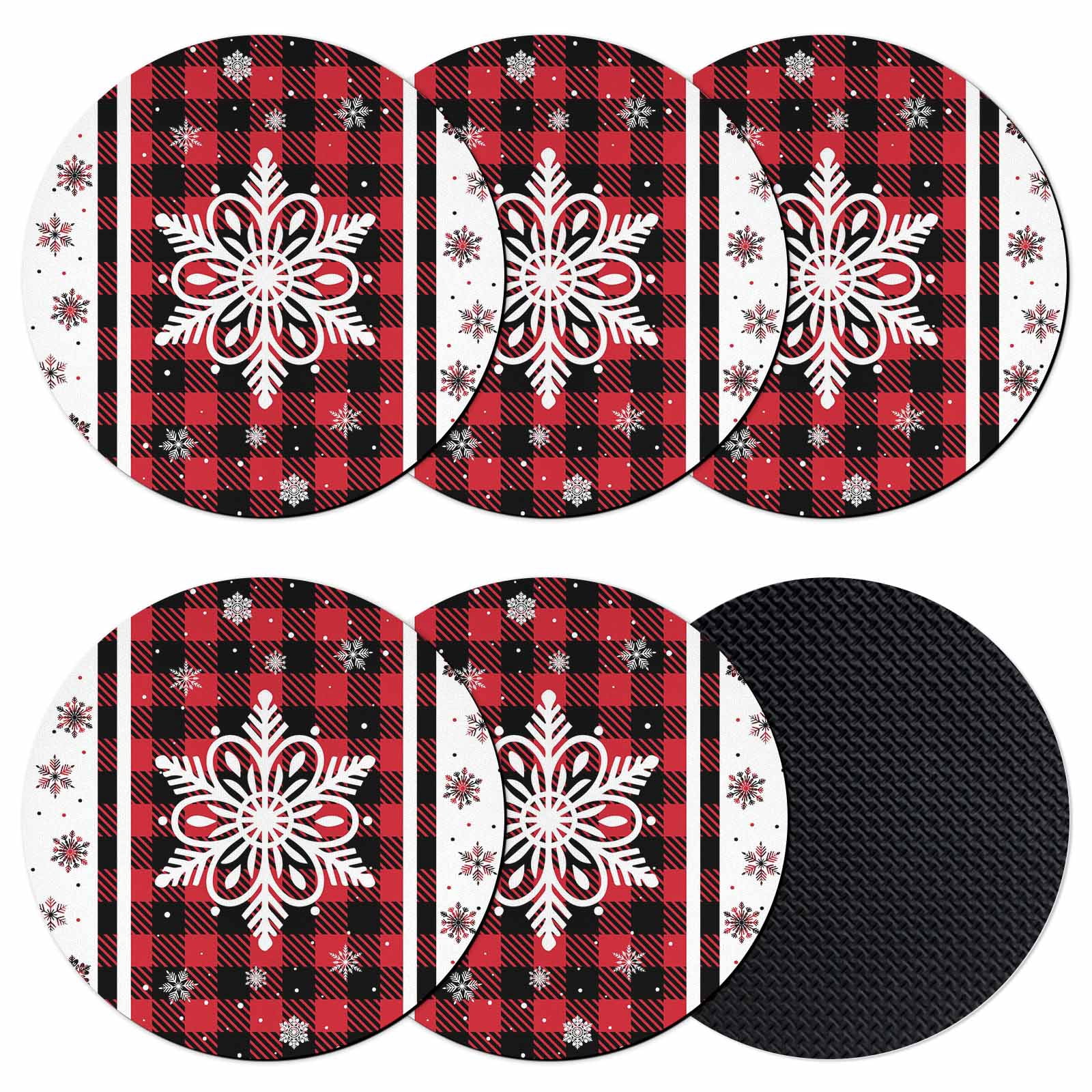 Christmas Snowflakes Coasters Set of 6, Absorbent Coasters for Drinks ...
