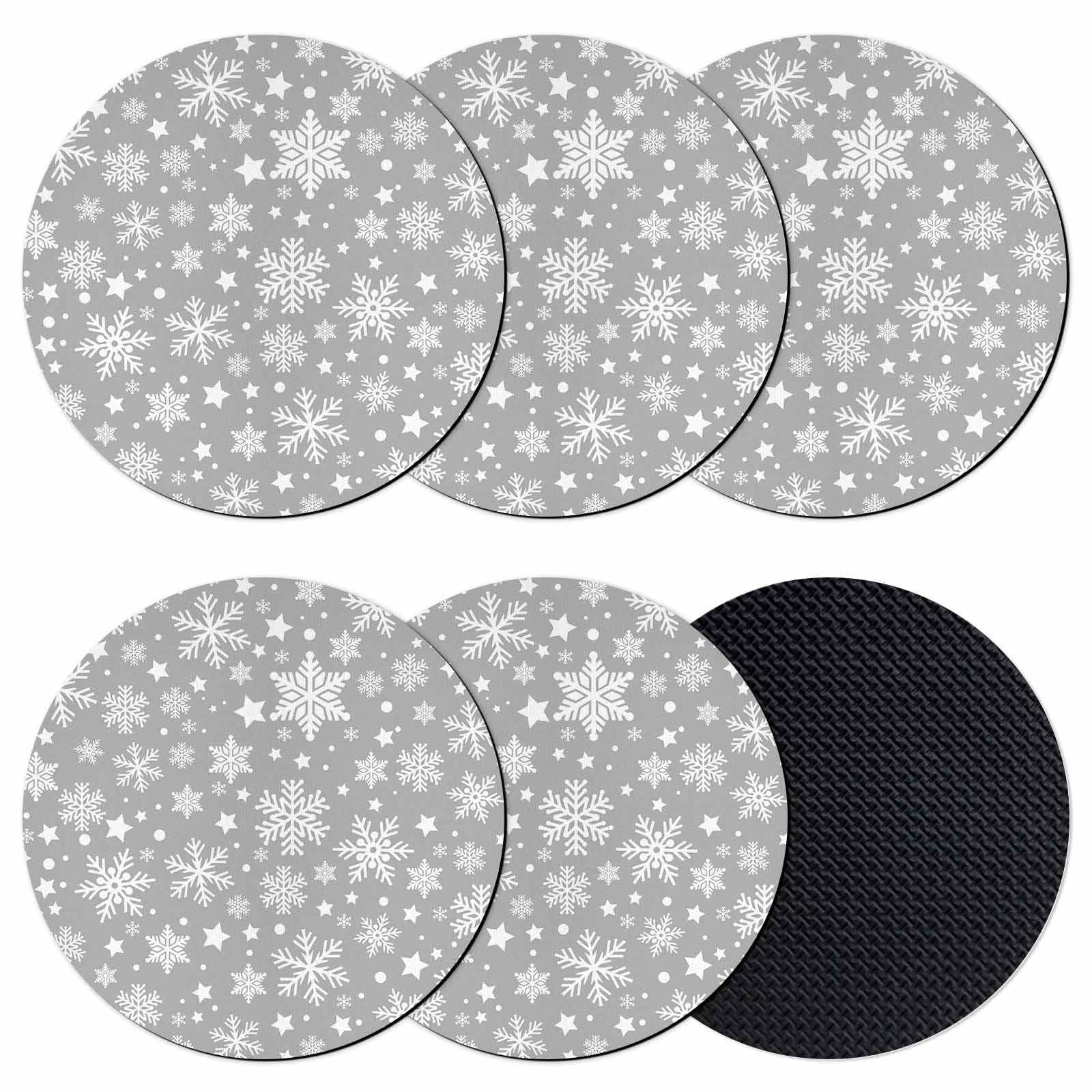 Christmas Snowflakes Coasters Set of 6, Absorbent Coasters for Drinks ...