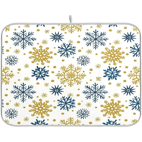 Christmas Snowflakes Dish Drying Mat Quick Dry Dish Mat for Kitchen ...